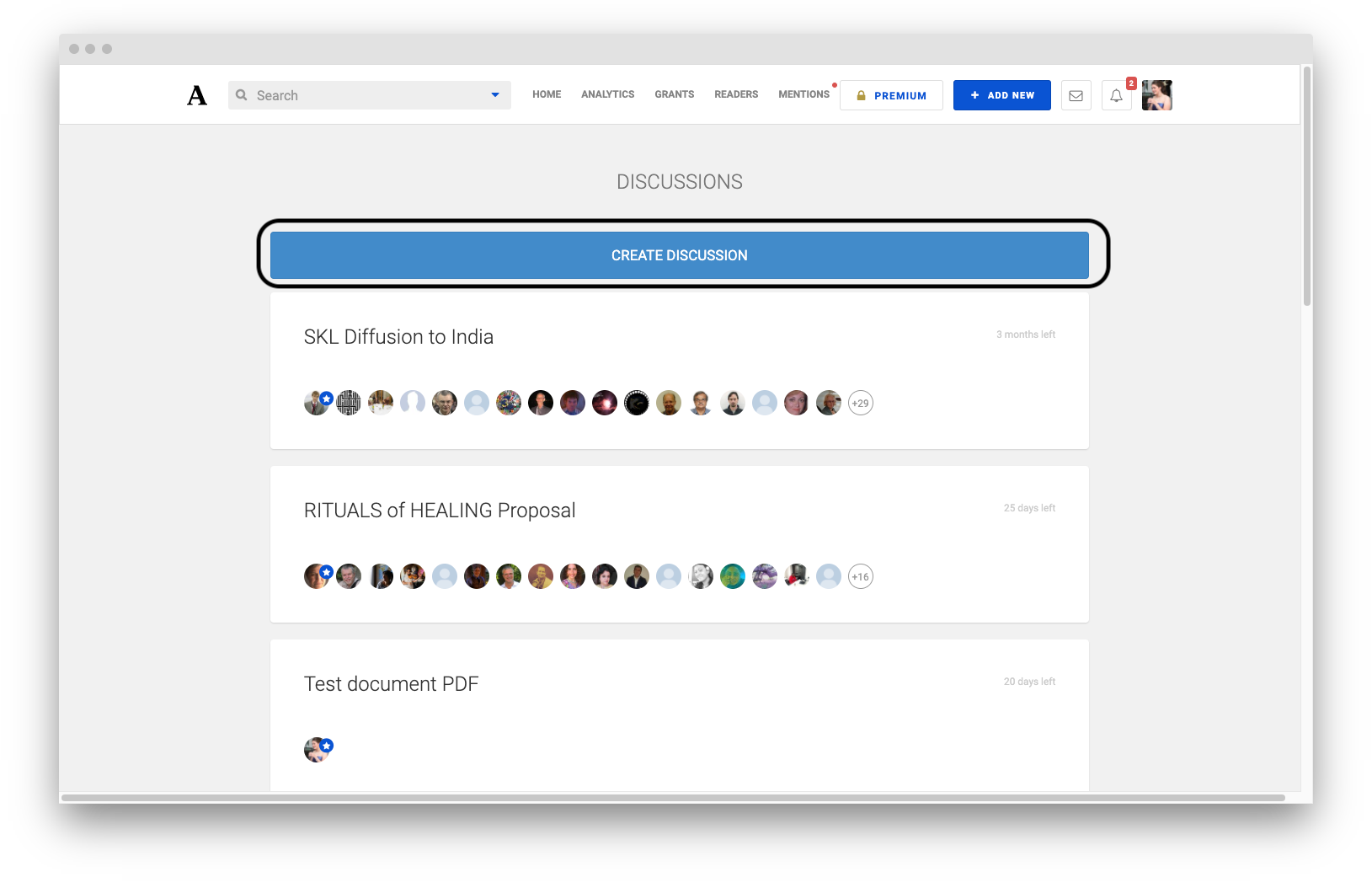 Creating a Discussion – Academia
