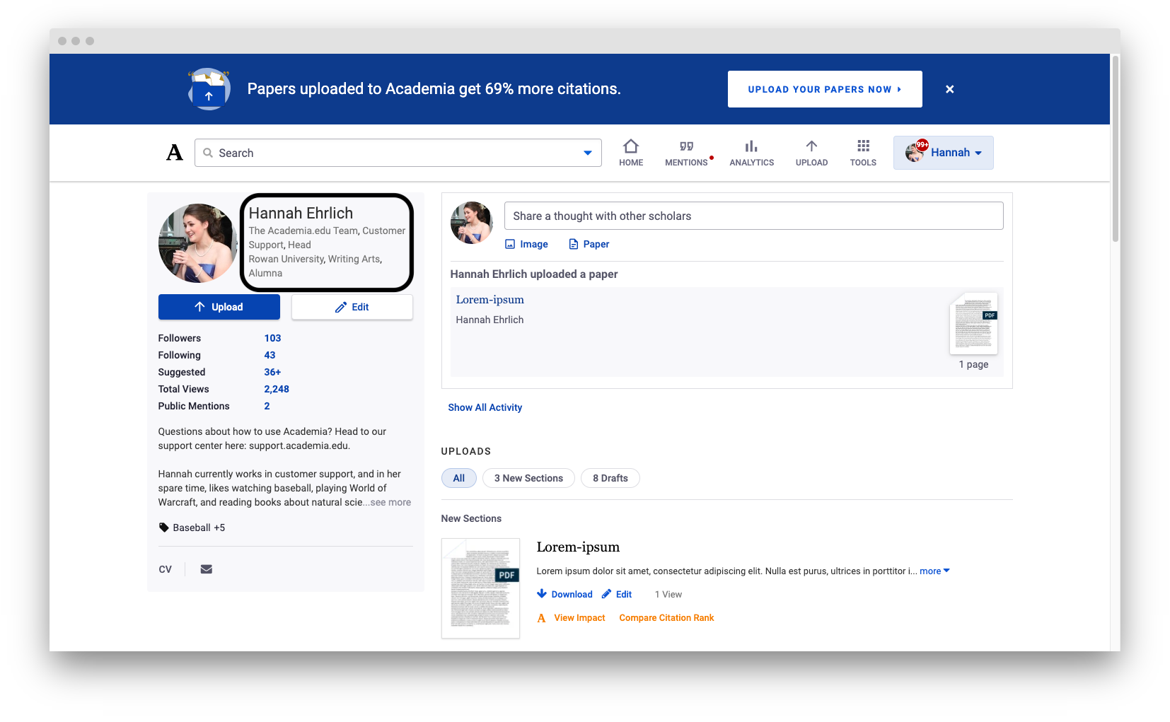 Adding or Editing Your Affiliation – Academia