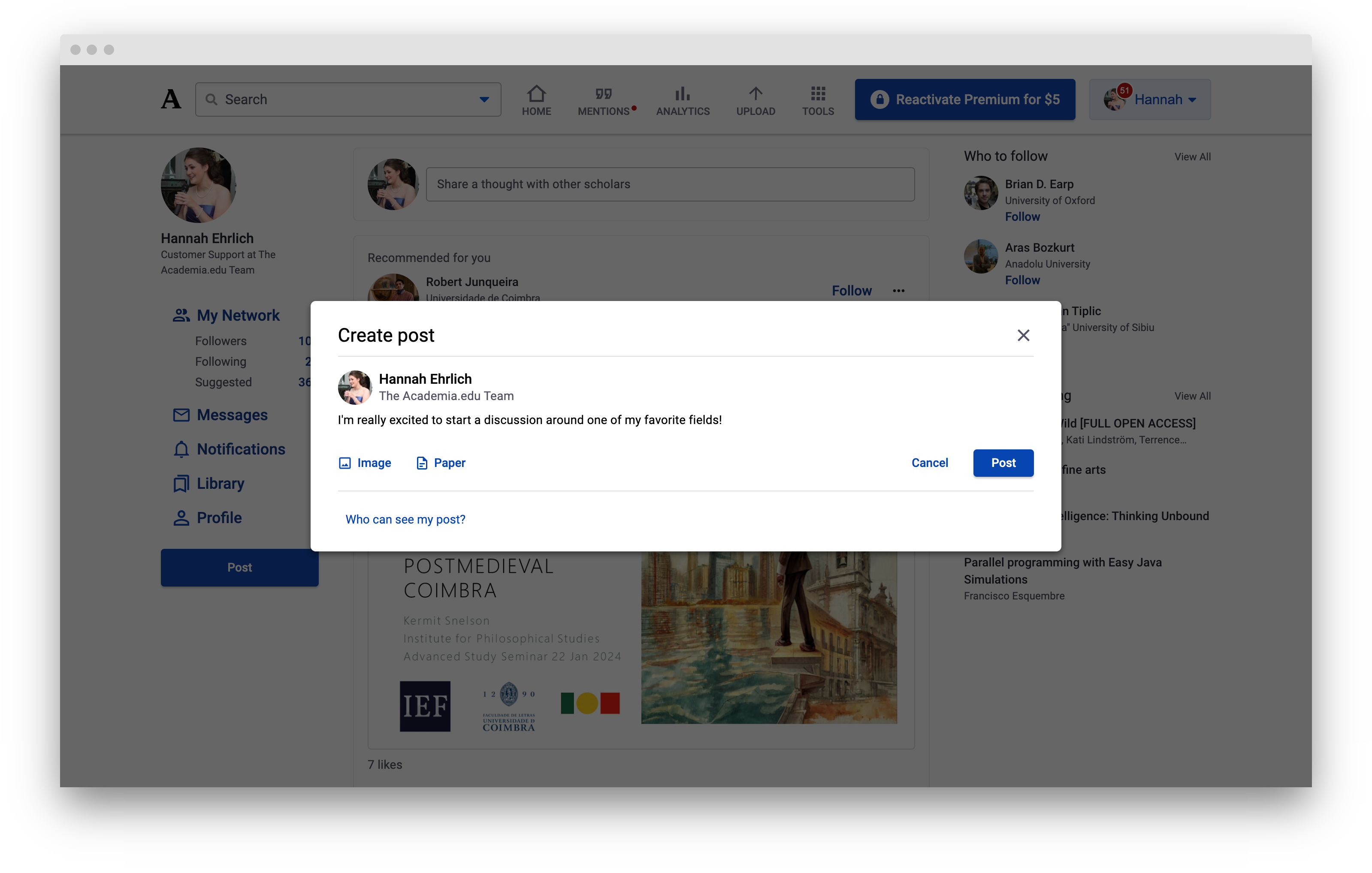 Creating and Editing Posts – Academia