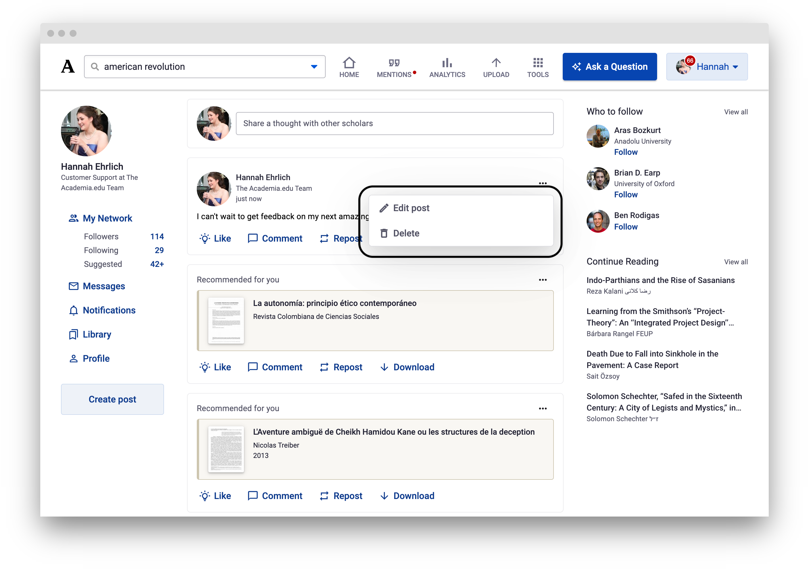 Creating and Editing Posts – Academia