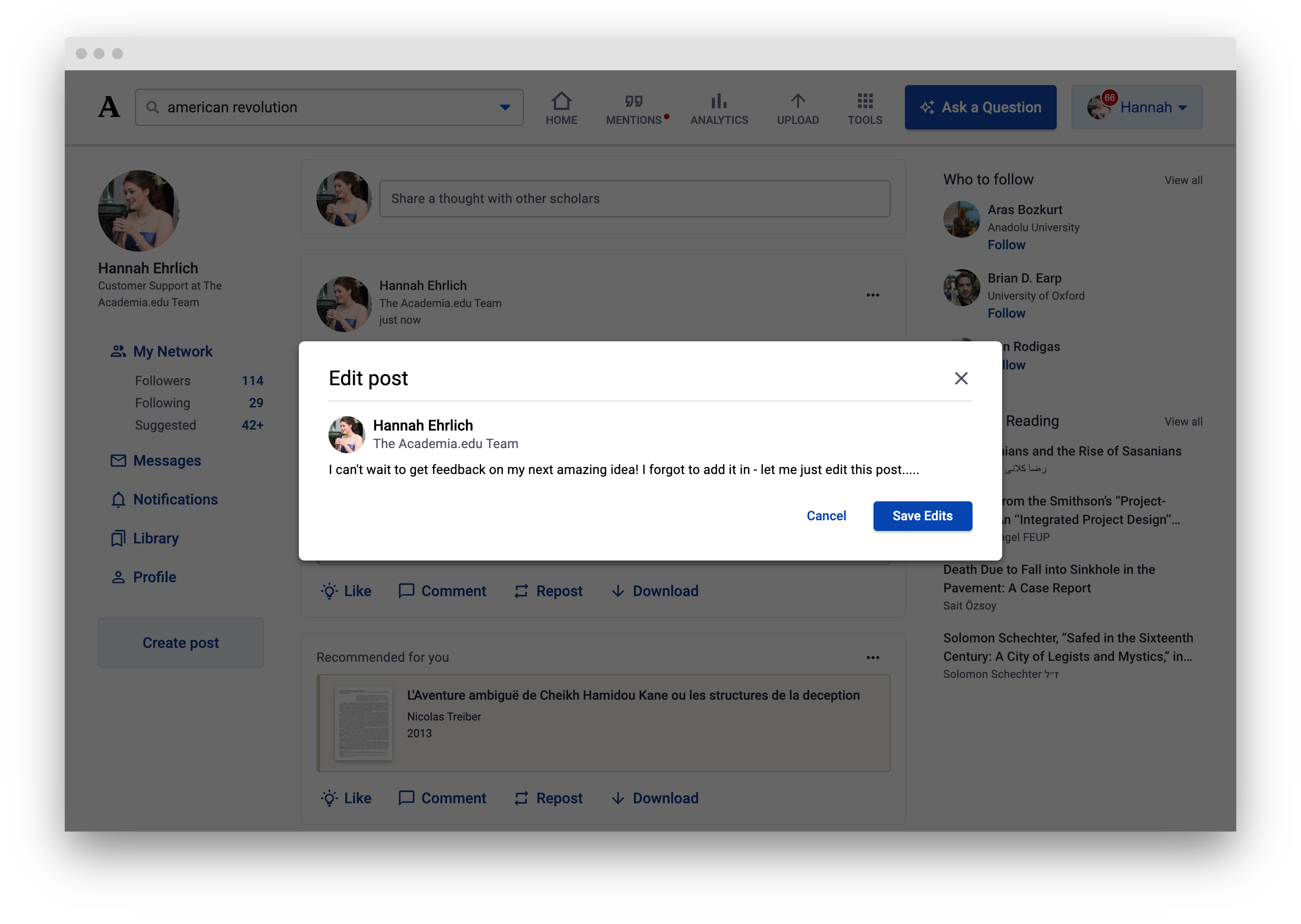 Creating and Editing Posts – Academia