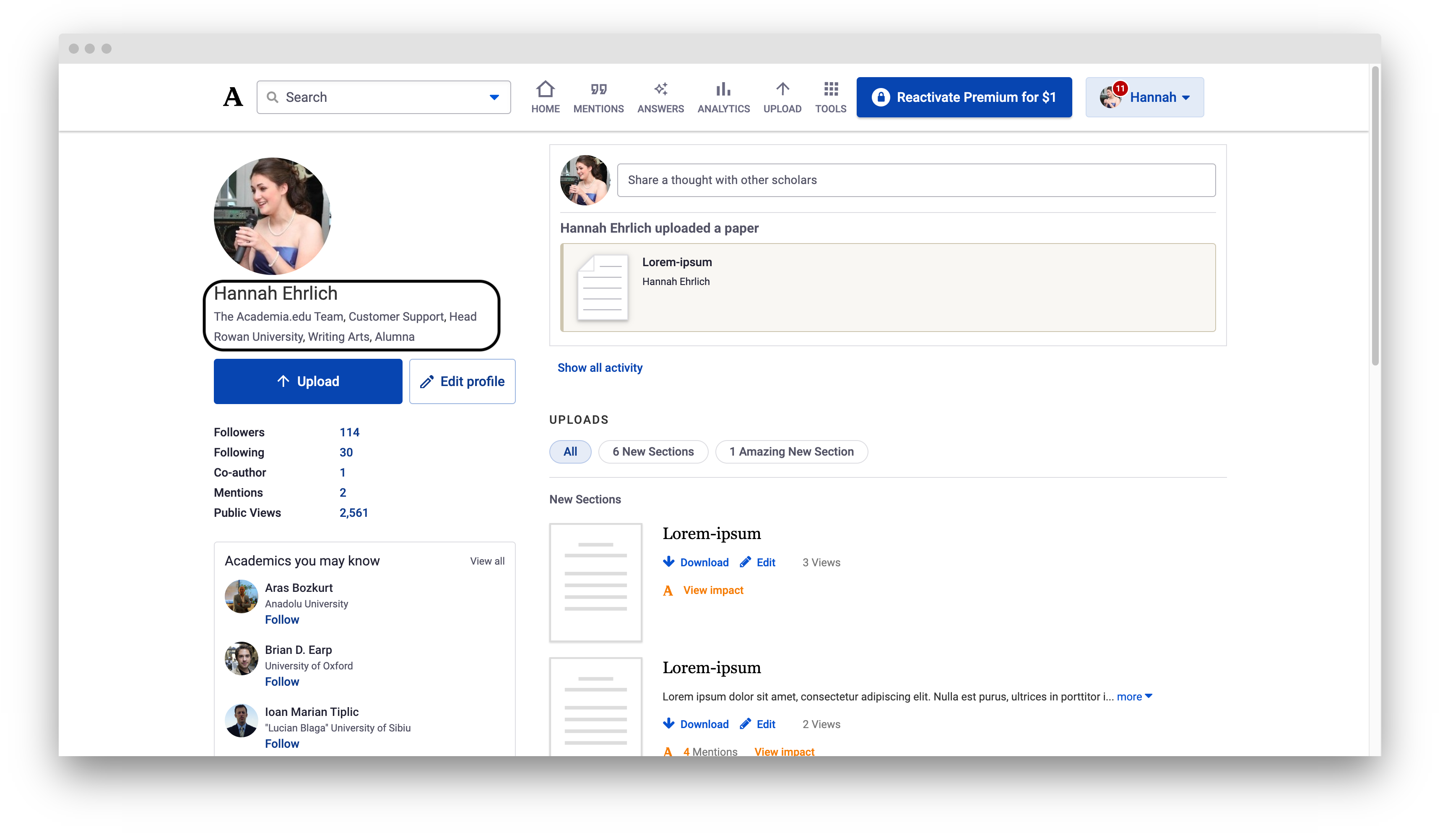 Adding or Editing Your Affiliation – Academia Support