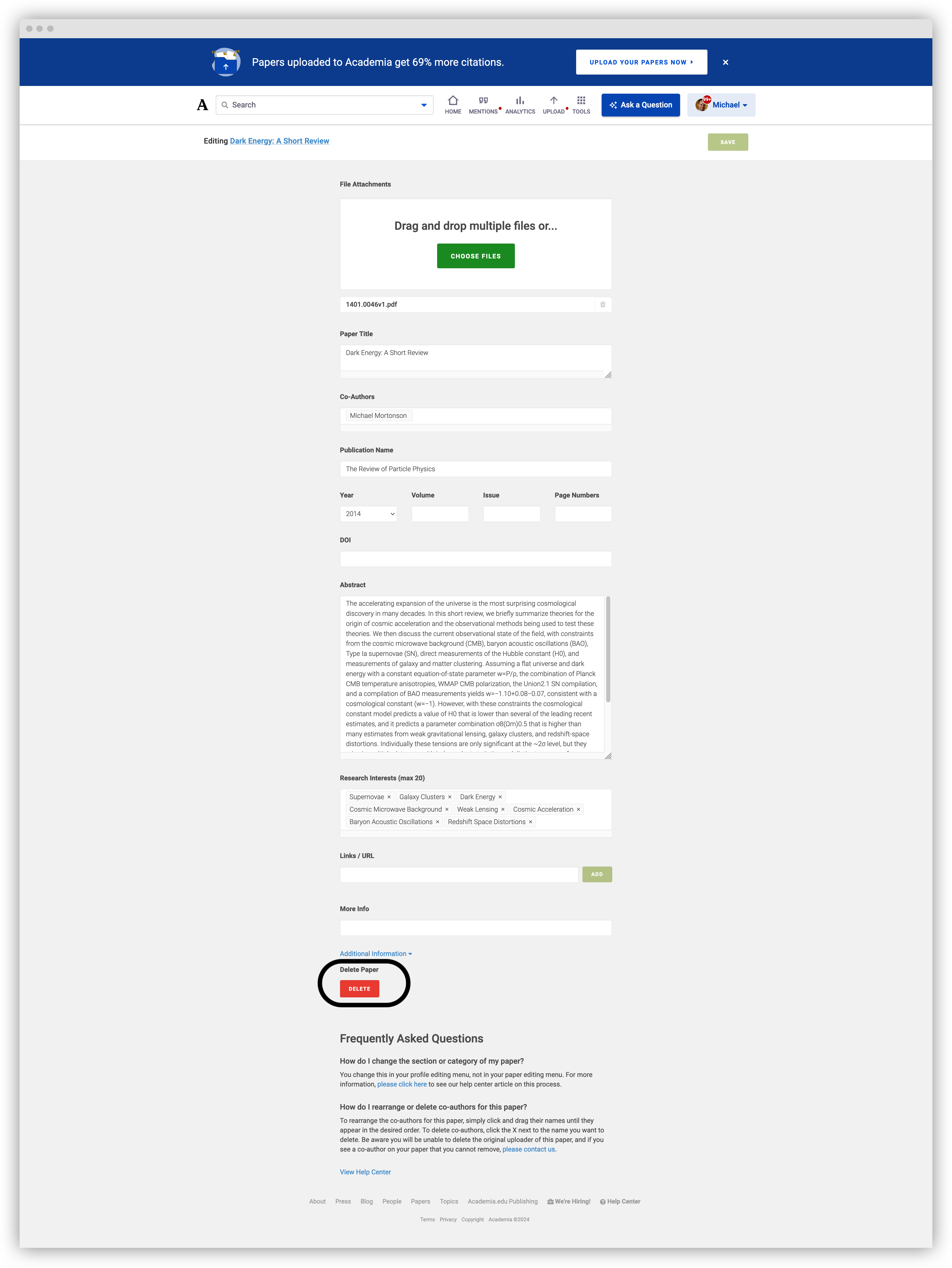 Deleting Your Paper – Academia