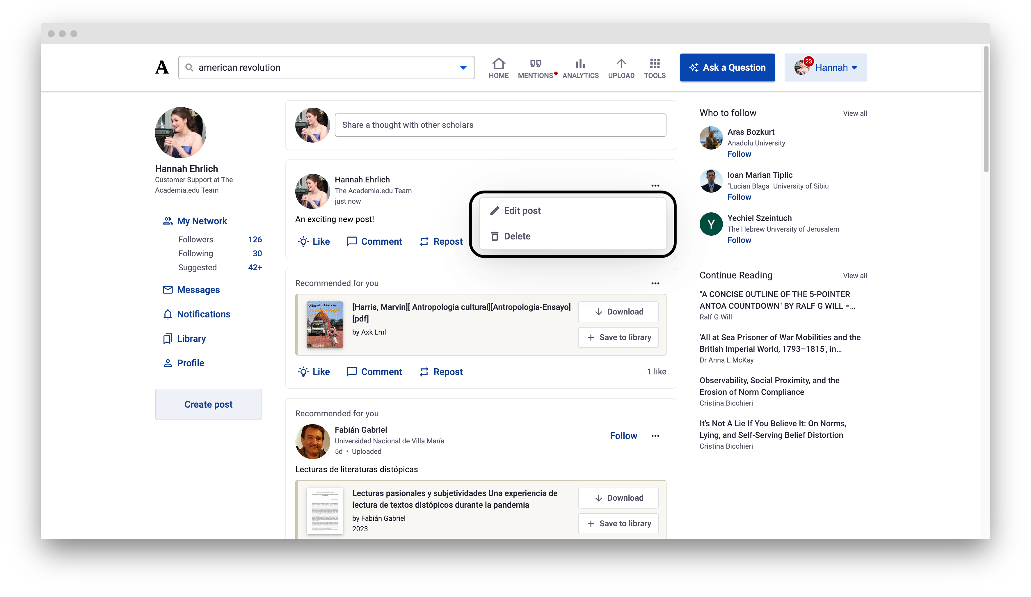 Creating and Editing Posts – Academia