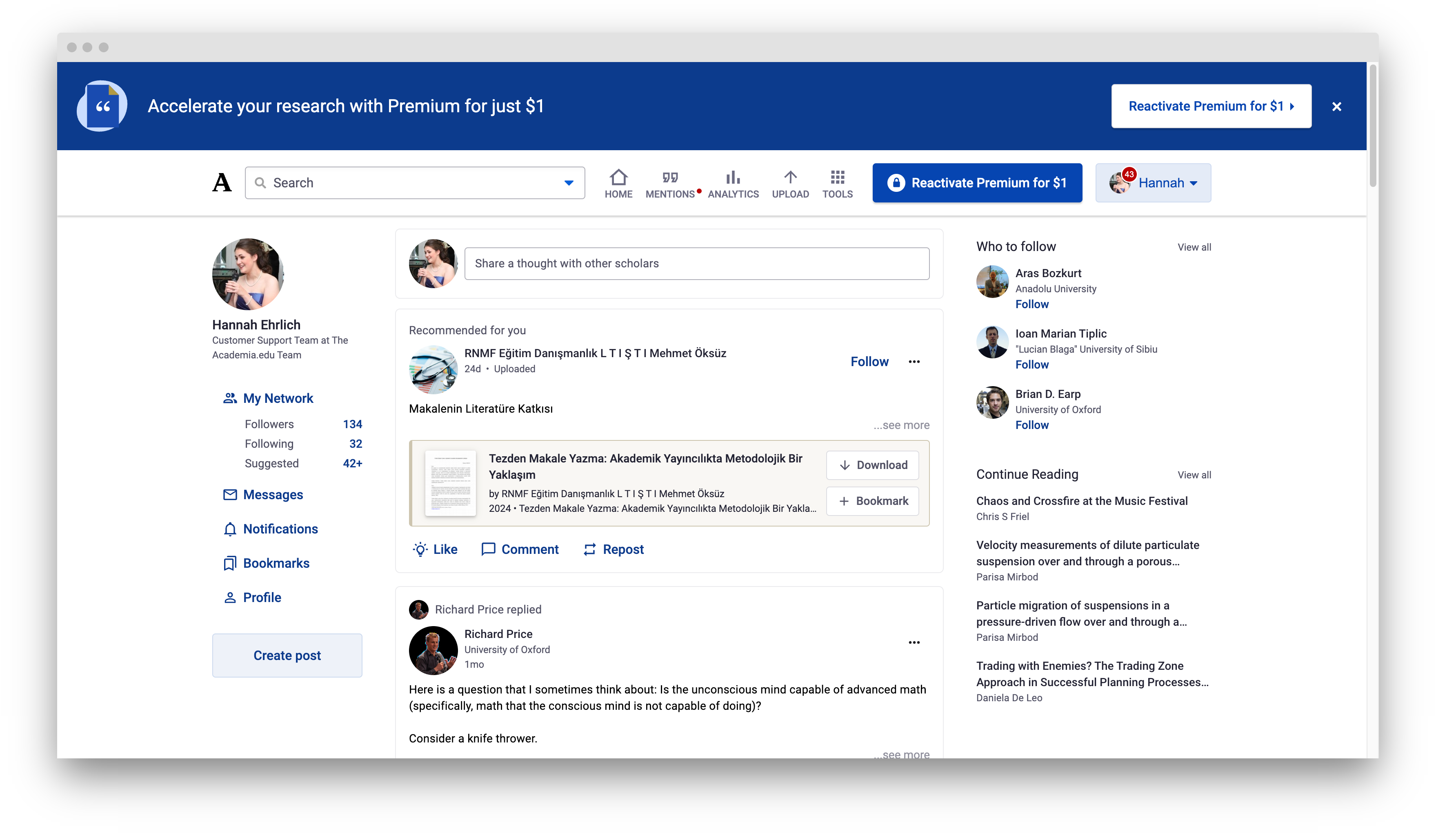 Signing Up for Academia Premium – Academia Support