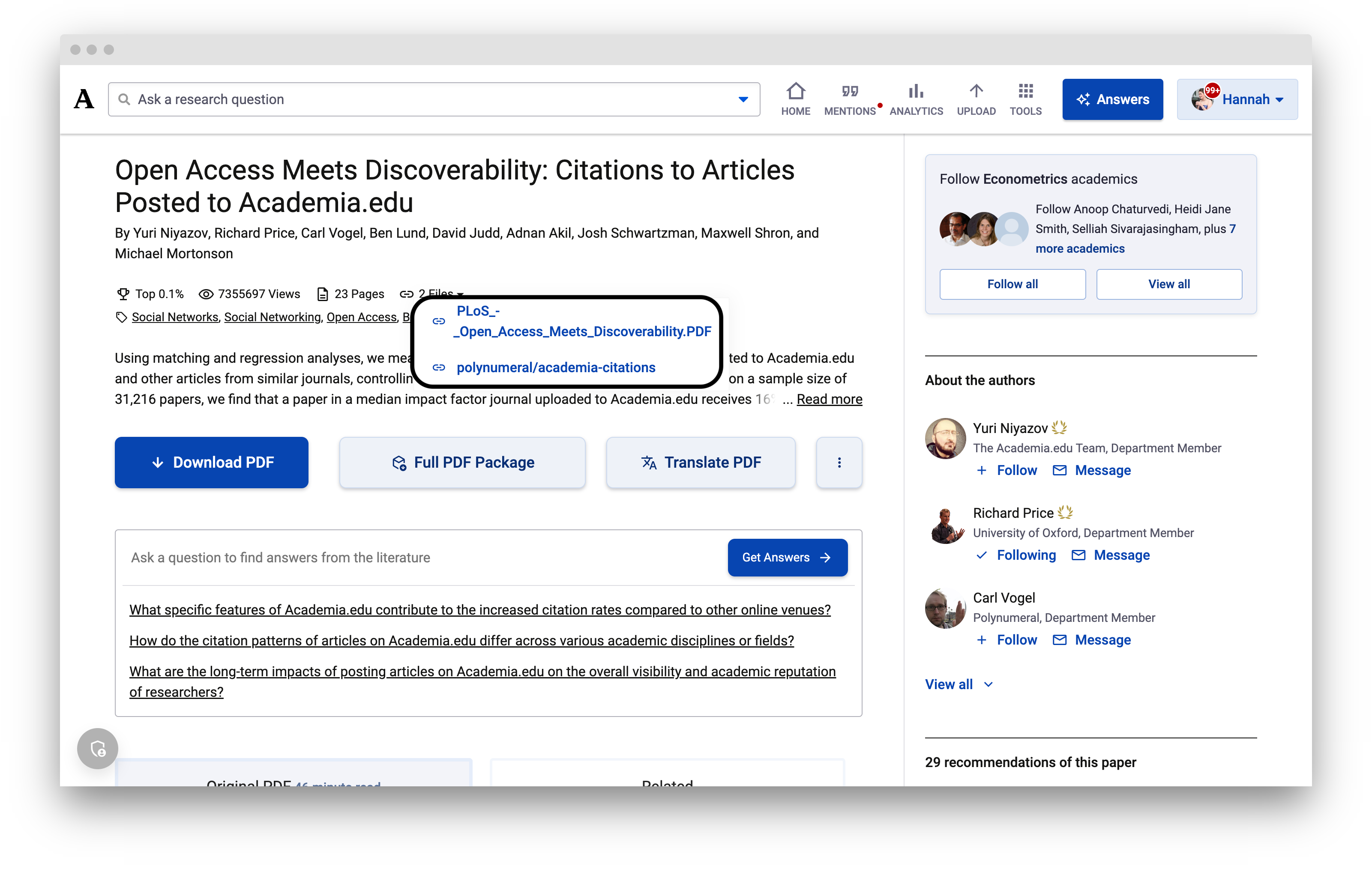 Editing Your Links – Academia Support