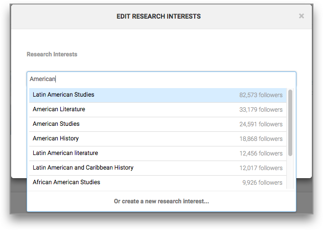 Editing Your Research Interests – Academia
