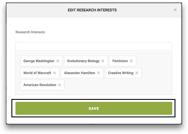 Editing Your Research Interests – Academia