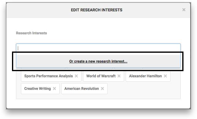 Editing Your Research Interests – Academia